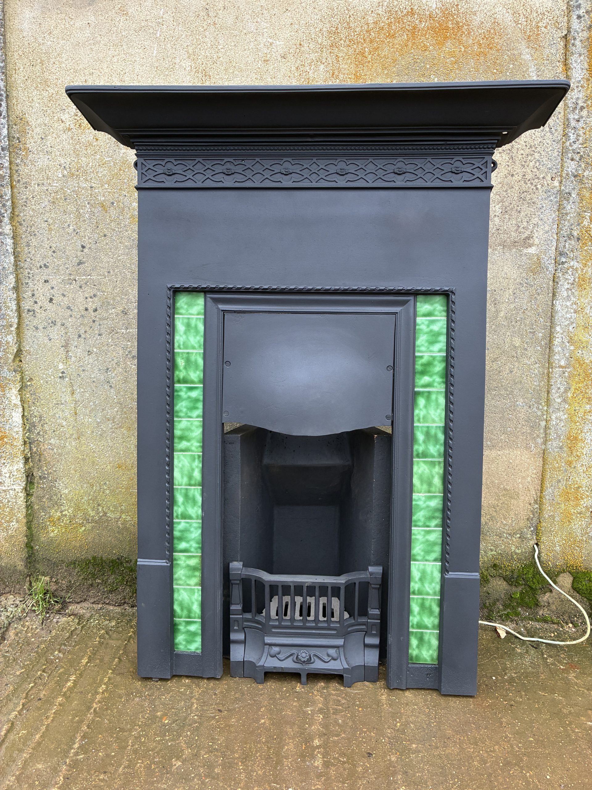 Tiled combination cast iron fireplace - ironwright
